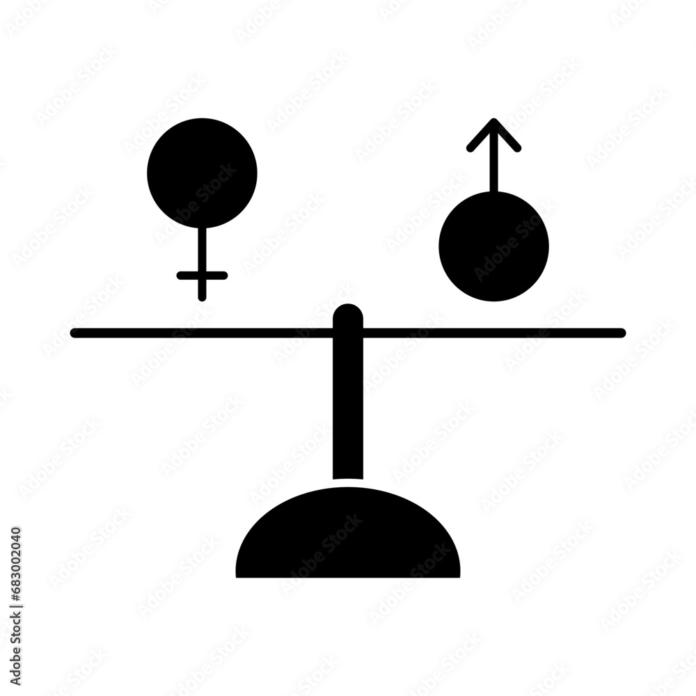 Gender Equality icon. The male symbol and the female symbol stand on ...