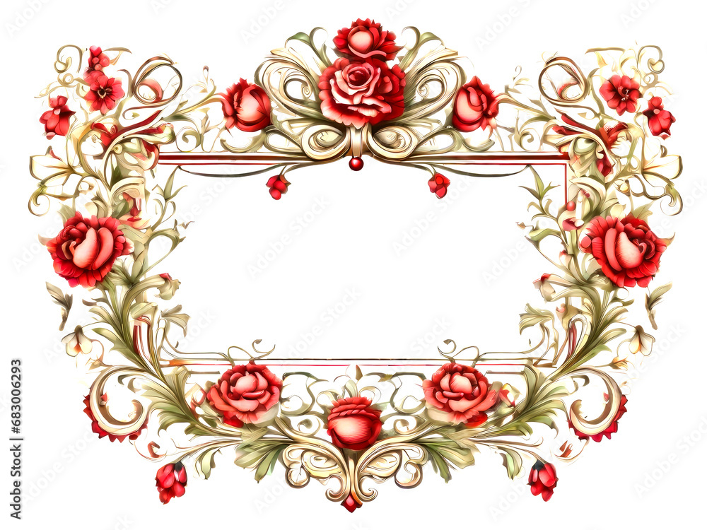 Vintage floral frame. Graphic element for design of brochures ...