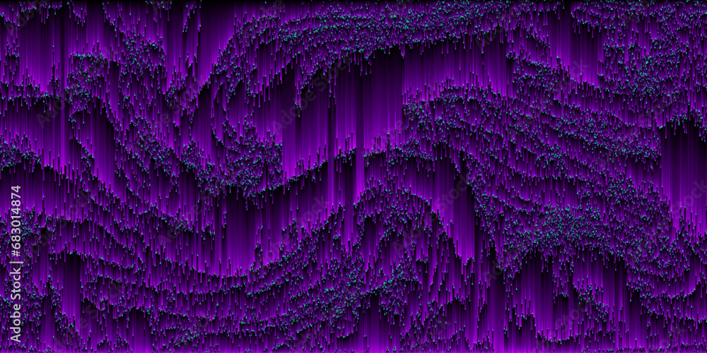 Abstract futuristic pixel sorting style background with purple neon ...