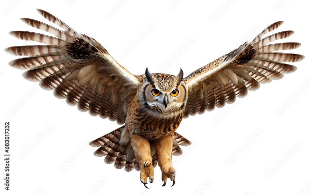 Eurasian Eagle-Owl in Cartoon 3D: A Character Design on a Transparent ...