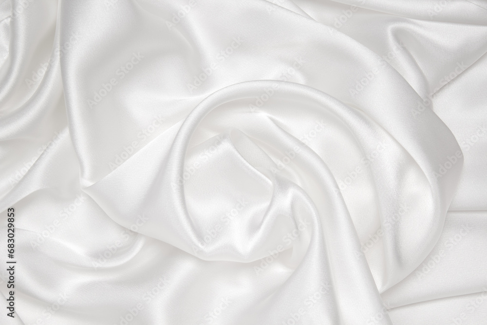 Smooth elegant white silk or satin luxury cloth texture can use as ...
