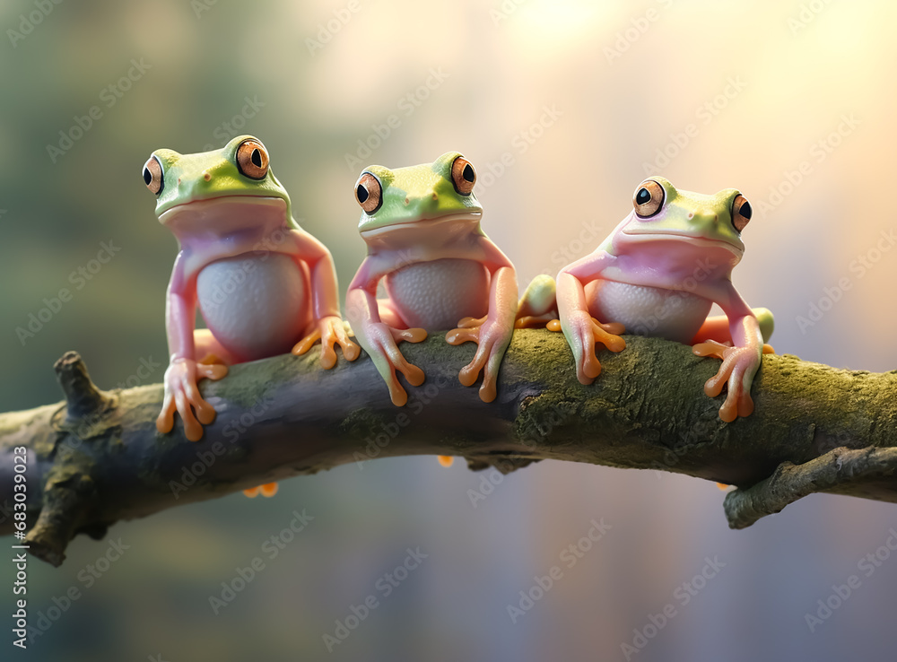 Tree frog , Flying frog laughing, animal closeup, Gliding frog sitting ...