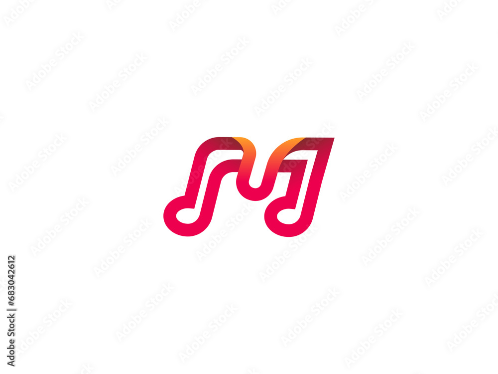 modern m letter music logo design Stock Illustration | Adobe Stock