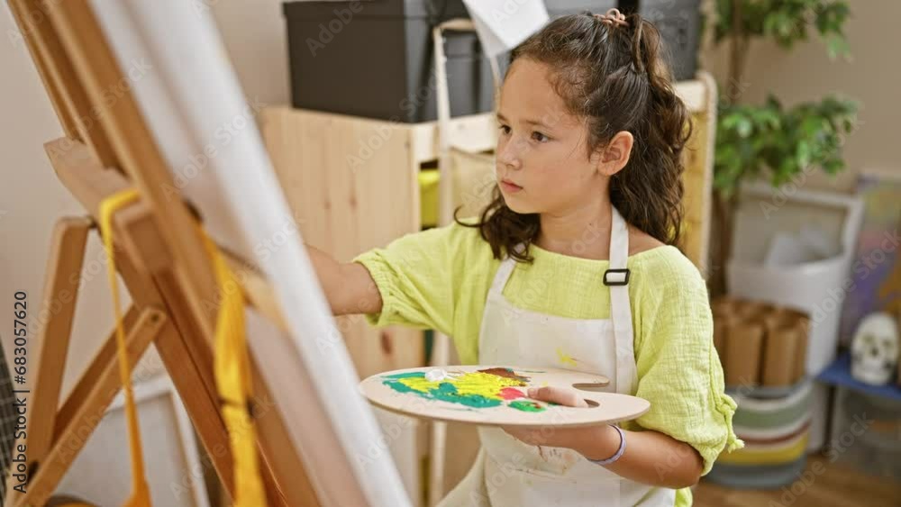 Mother-daughter bonding at the art studio, woman teacher and girl ...