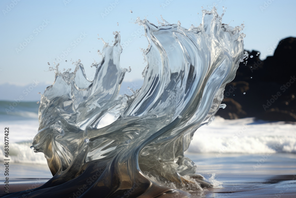 Windswept waves, sculpted by the breath of the elements, create an ever ...