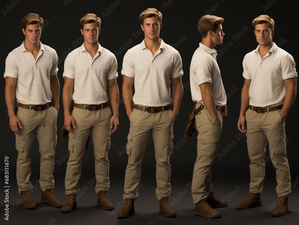 Multiple poses of Handsome white male, 35 years old and clean - shaven ...