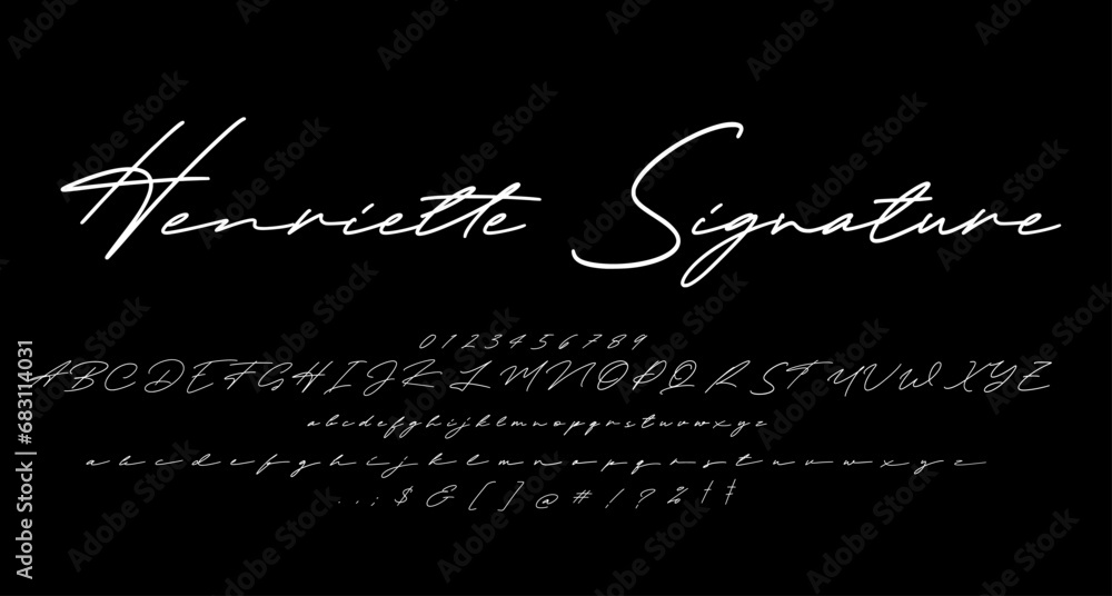 Henriette signature font script vector lettering. Best Alphabet ...