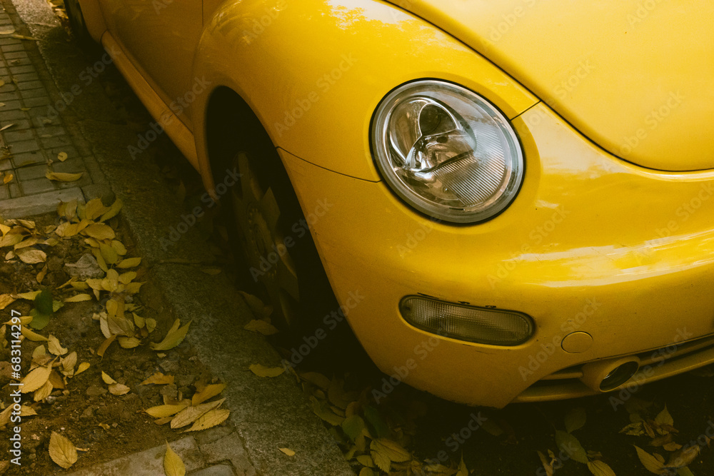 Madrid, Spain November 22, 2023 Volkswagen New Beetle. Compact bright ...