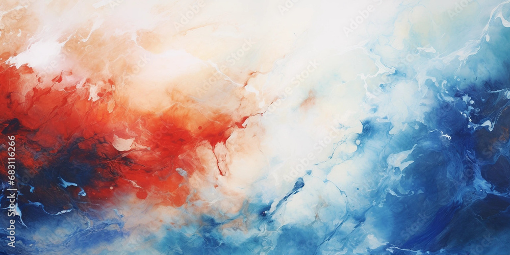 Red, White and Blue Abstract Watercolor Painting Background Stock ...