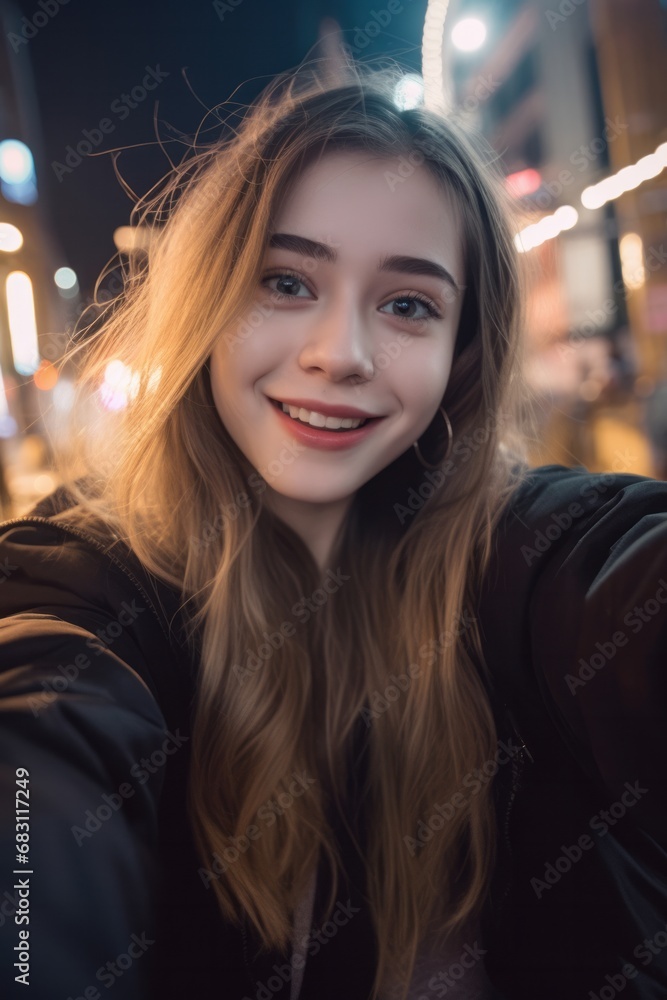 Teen Girl Selfie, Pretty, Closeup, Smile, Beautiful Long Hair, Skinny ...