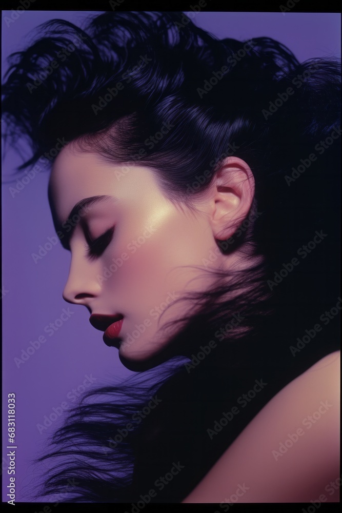 Side Profile Fashion Model, ektachrome portrait photography, ambient ...
