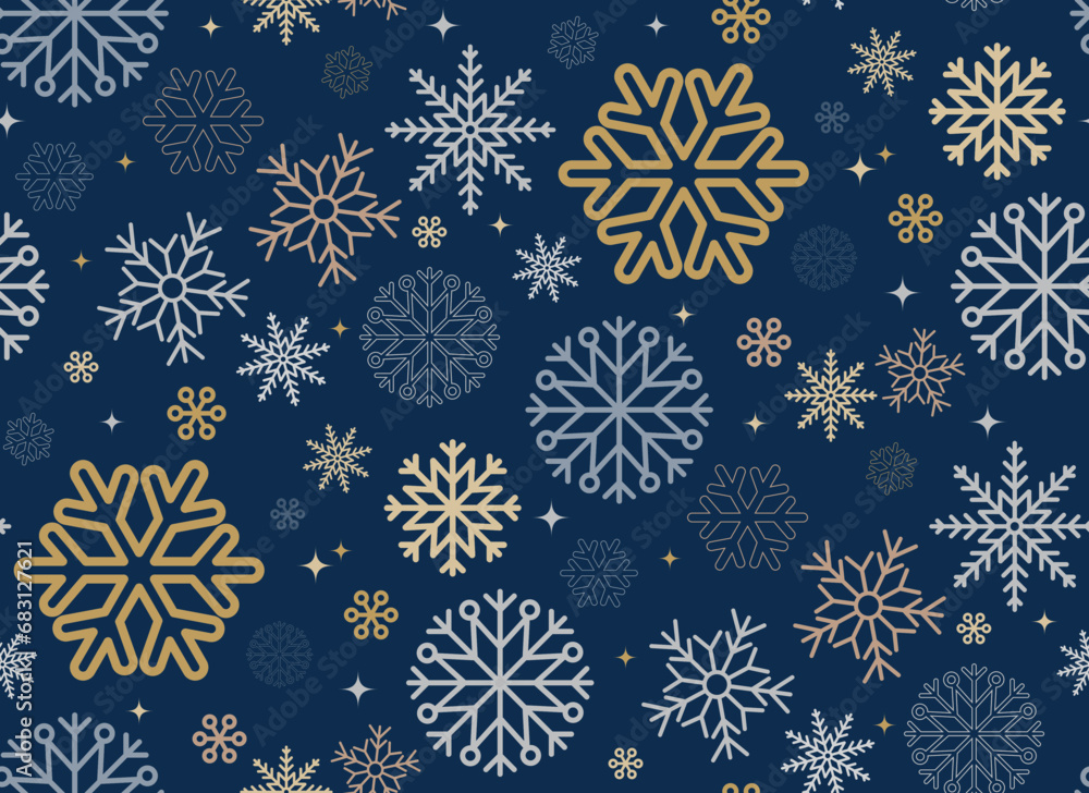 snowflake winter vector patterns, christmas season , infinite texture ...