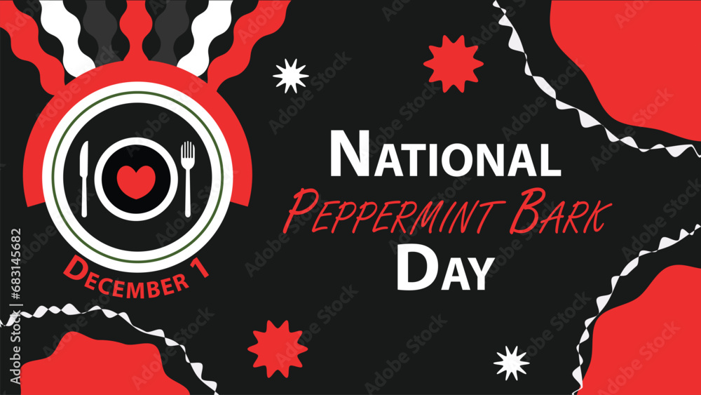 National Peppermint Bark Day vector banner design. Happy National ...