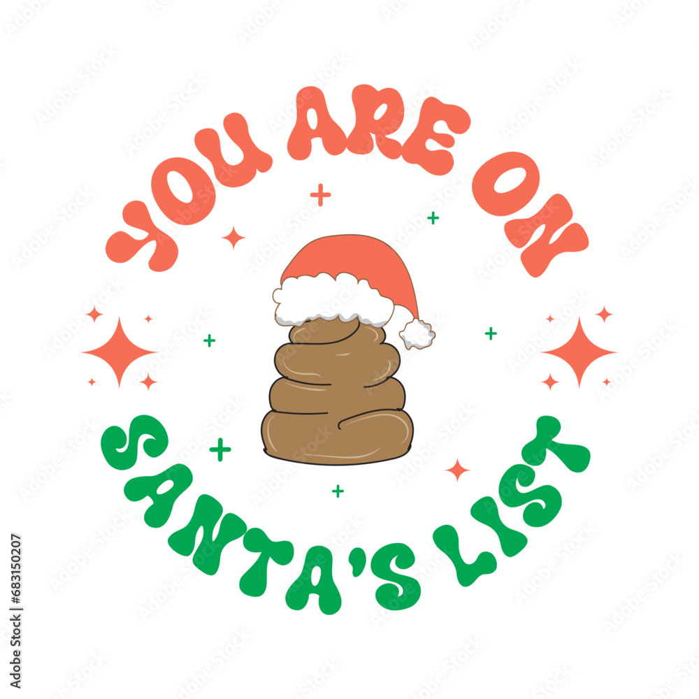 Christmas Funny Toilet Paper Typography Design, He sees you when you're ...