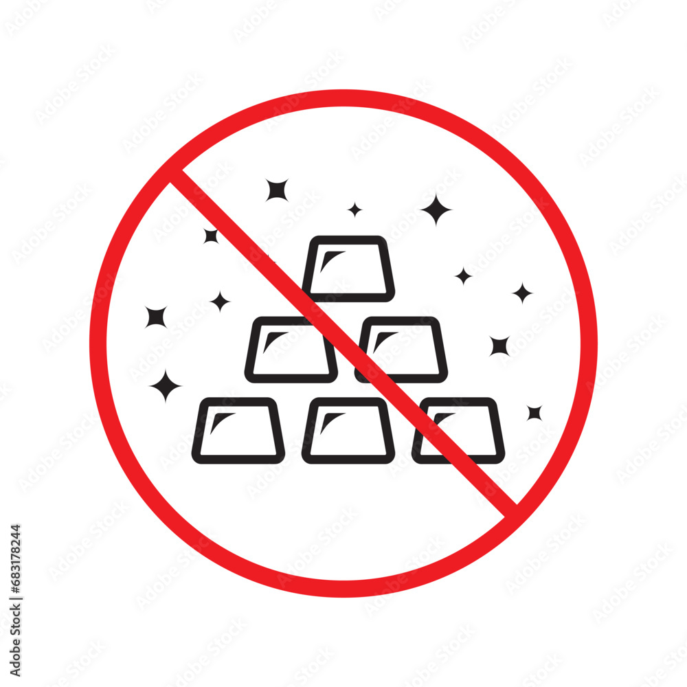Forbidden gold bars vector icon. Warning, caution, attention ...