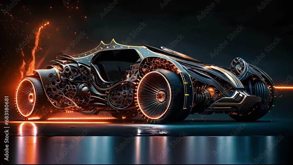 Post apocalyptic futuristic car concept. Created with Generative AI ...