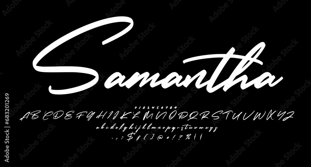 samantha font script vector lettering. Best Alphabet Alphabet Brush ...