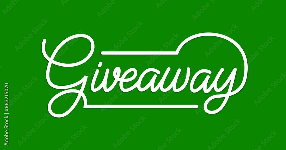 Giveaway lettering text animation in white color on the green screen ...