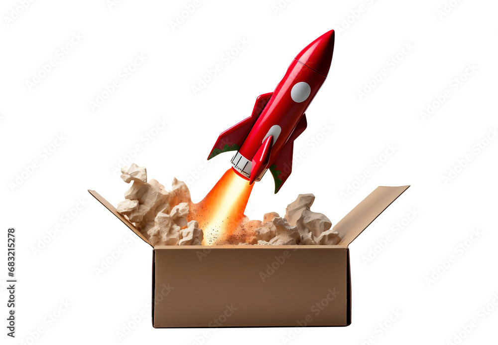 Launch of a red rocket isolated on transparent background Remove png ...