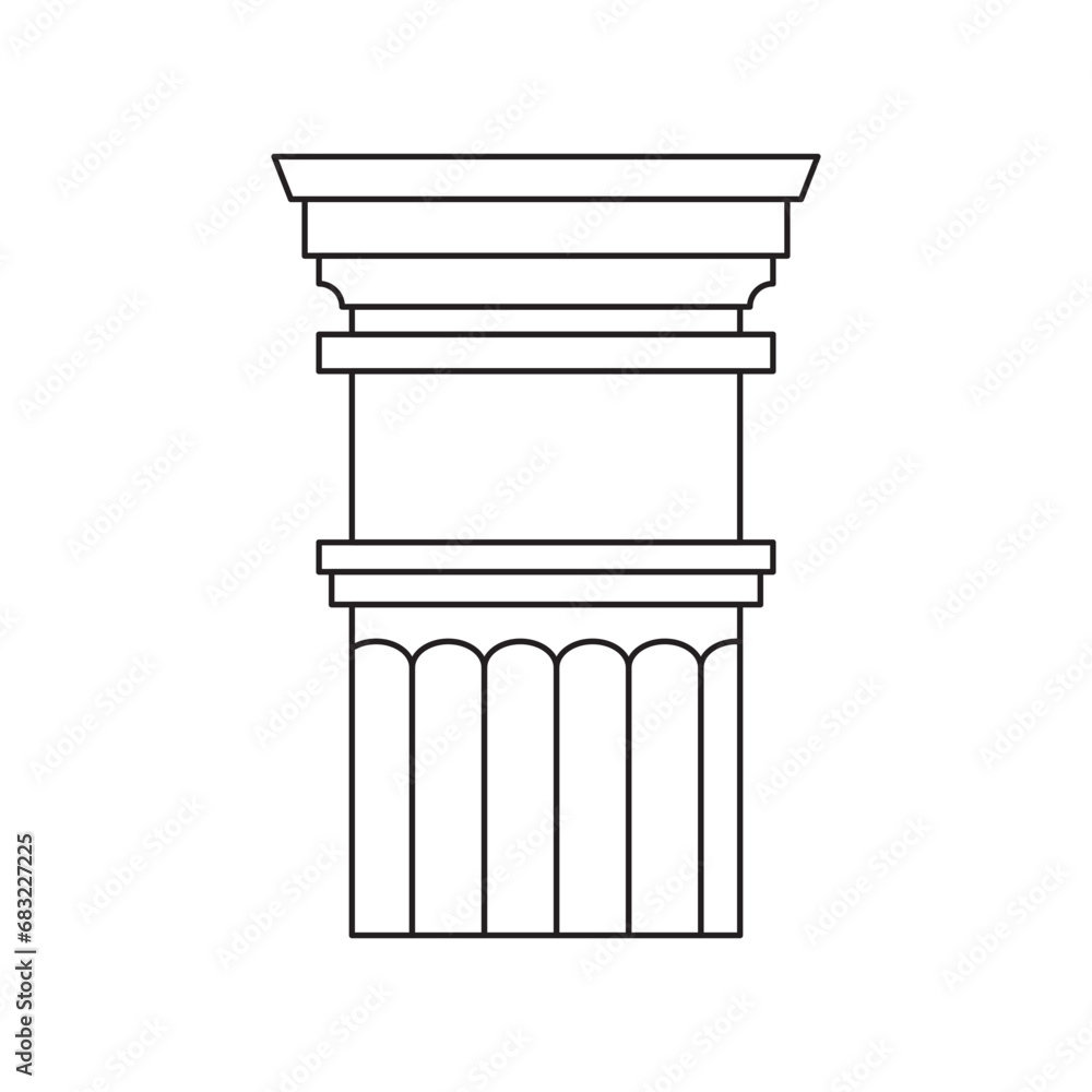 Obraz Architectural orders outline line art. Set of different types of ...