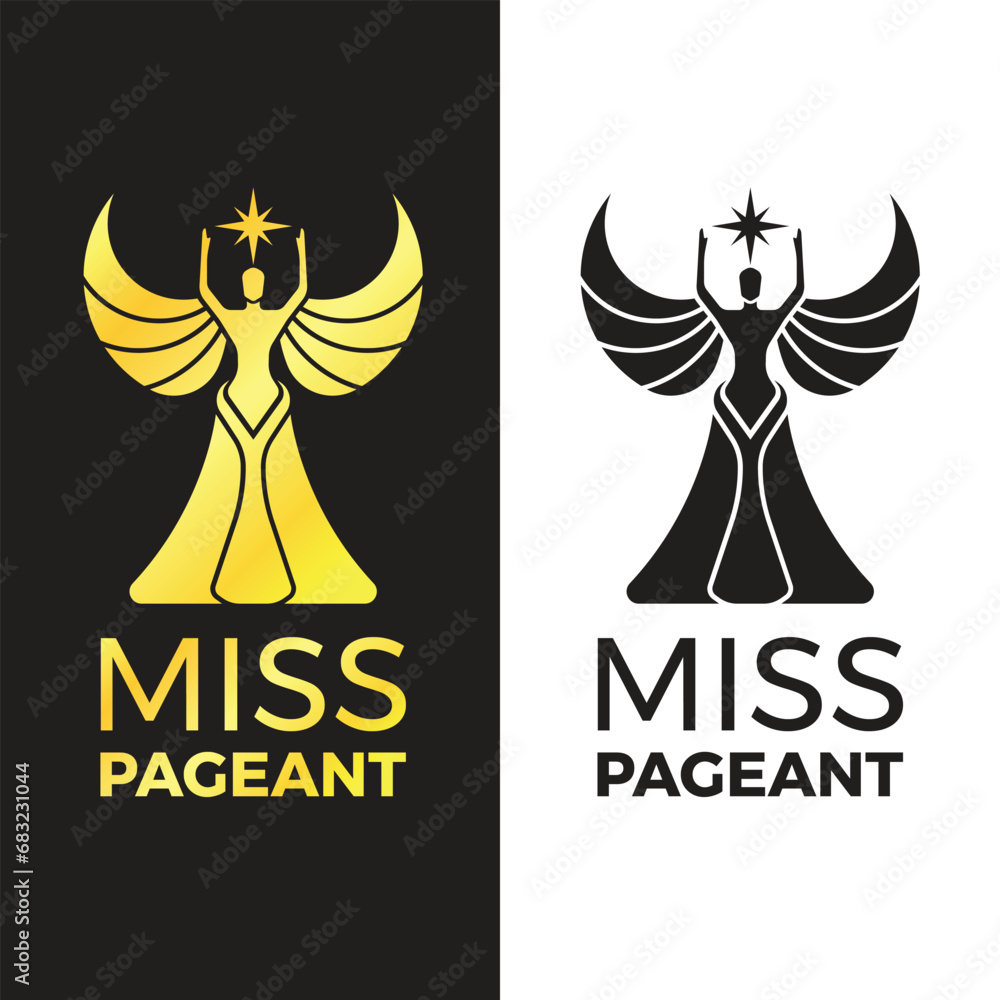 Miss pageant logo - Black and gold tone The beauty queen pageant wirh ...