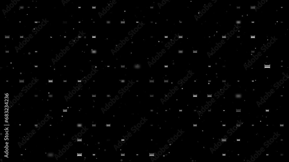 Template animation of evenly spaced baby cot symbols of different sizes ...