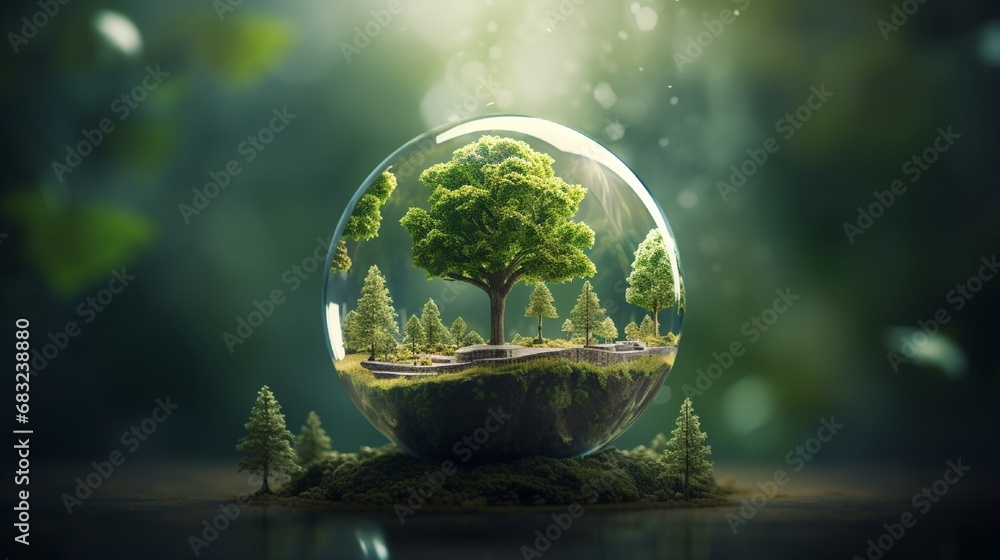 The concept of Earth Day or World Environment Day Save our planet ...