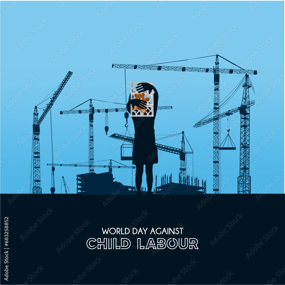 vector illustration: World day against child labour. Stock Vector ...