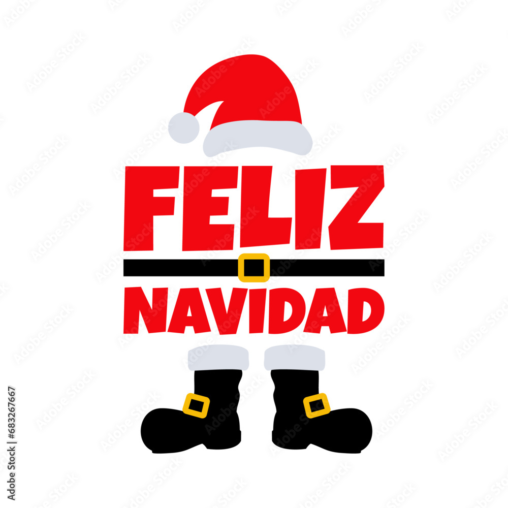 Tiempo de Navidad. Logo con palabra Feliz Navidad en español con ...