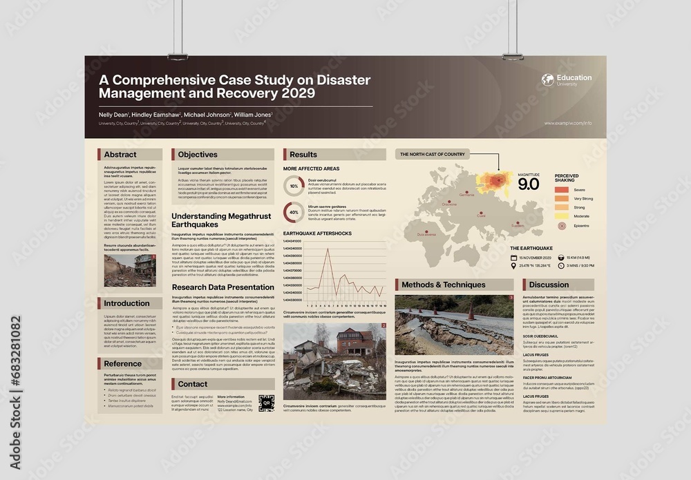 Landscape Research Poster Layout Stock Template | Adobe Stock