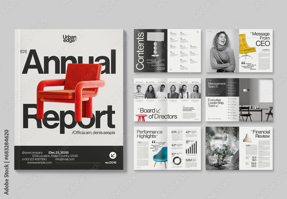 Annual Report Layout Stock Template | Adobe Stock