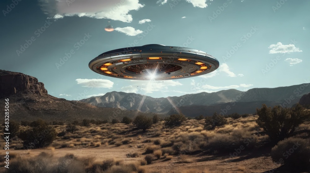Area 51 Encounter: Stock images feature a UFO, alien, and camera ...