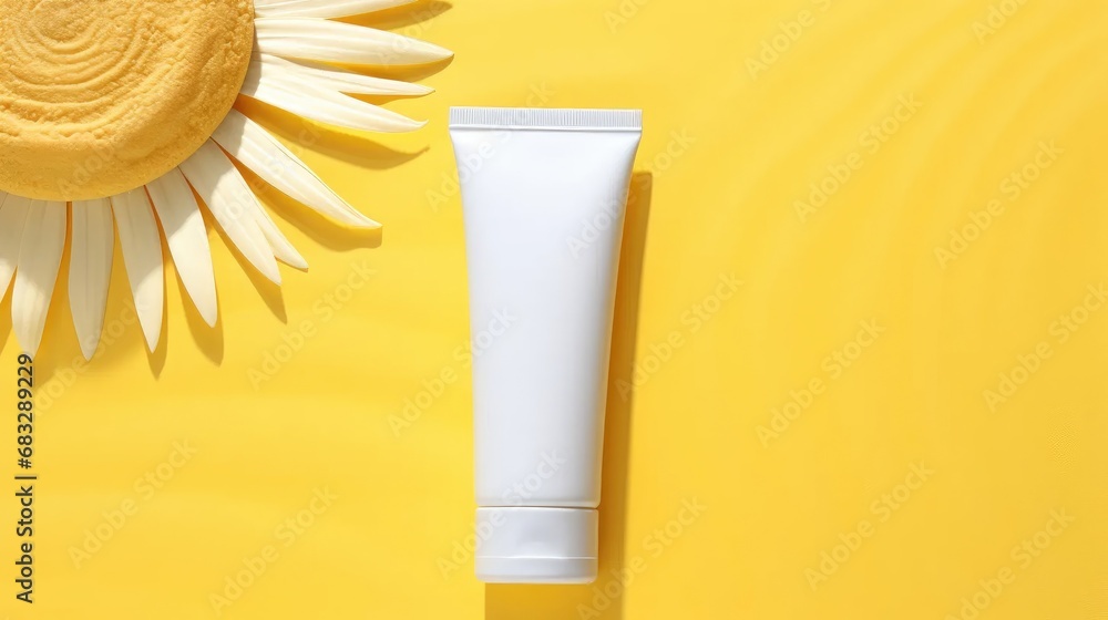 Stock images feature a top view of a white sun sign from sunscreen ...