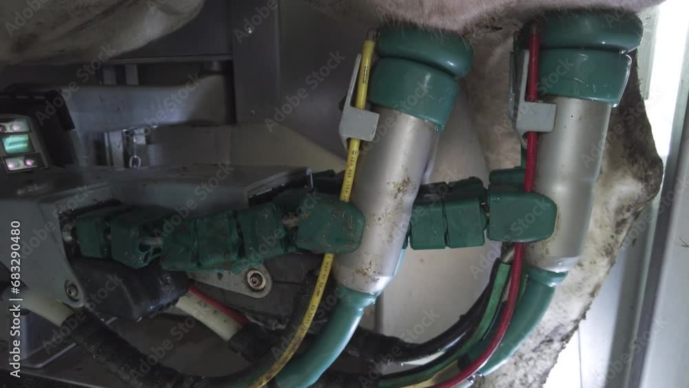 Cow milking system. Atomatiс dairy robot for milking cows at dairy farm vídeo de Stock | Adobe Stock