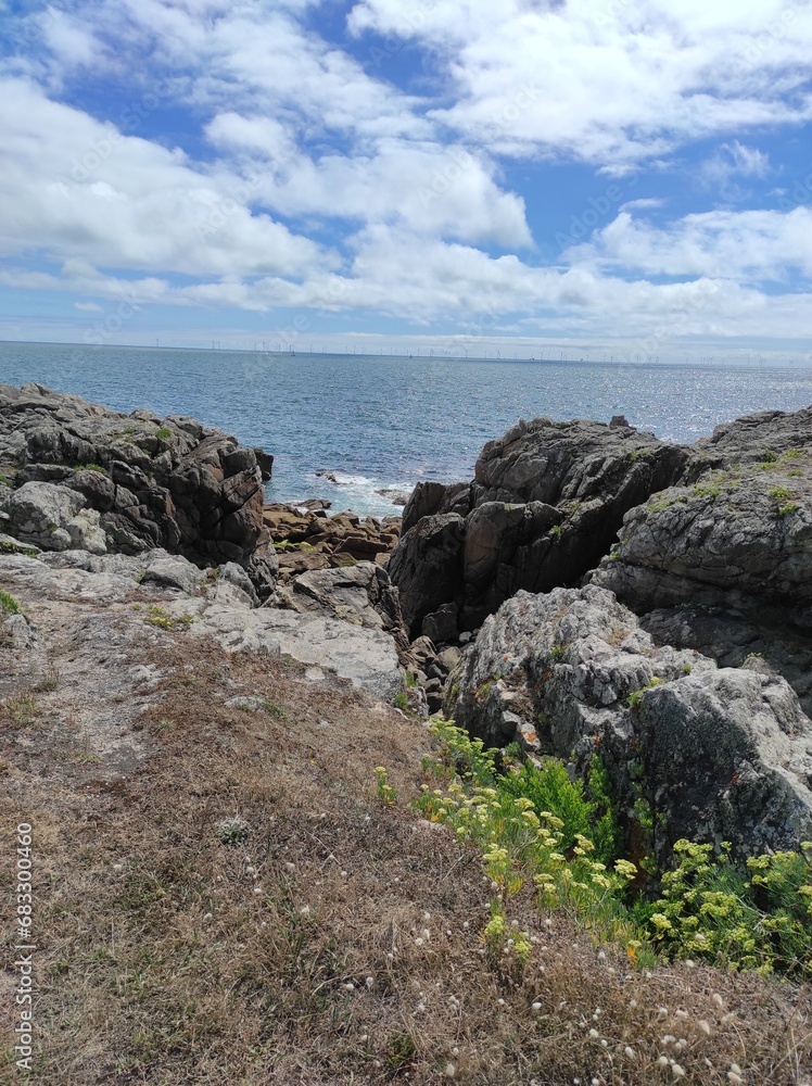 côte bretonne batz sur mer le croisic, ile de batz, le grand blockhaus ...
