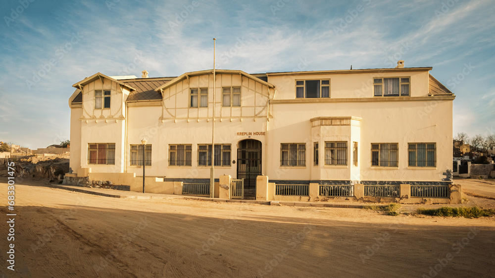 Kreplin House, a historic German-style building in Luderitz, Namibia ...