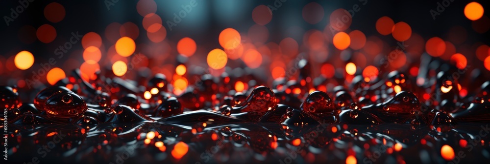 Red Bokeh Lights On Black Background, Background Image For Website ...