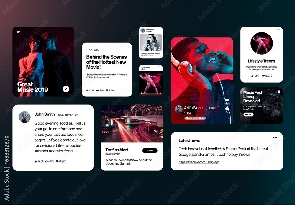 Post Quotes Layout Design Stock Template | Adobe Stock