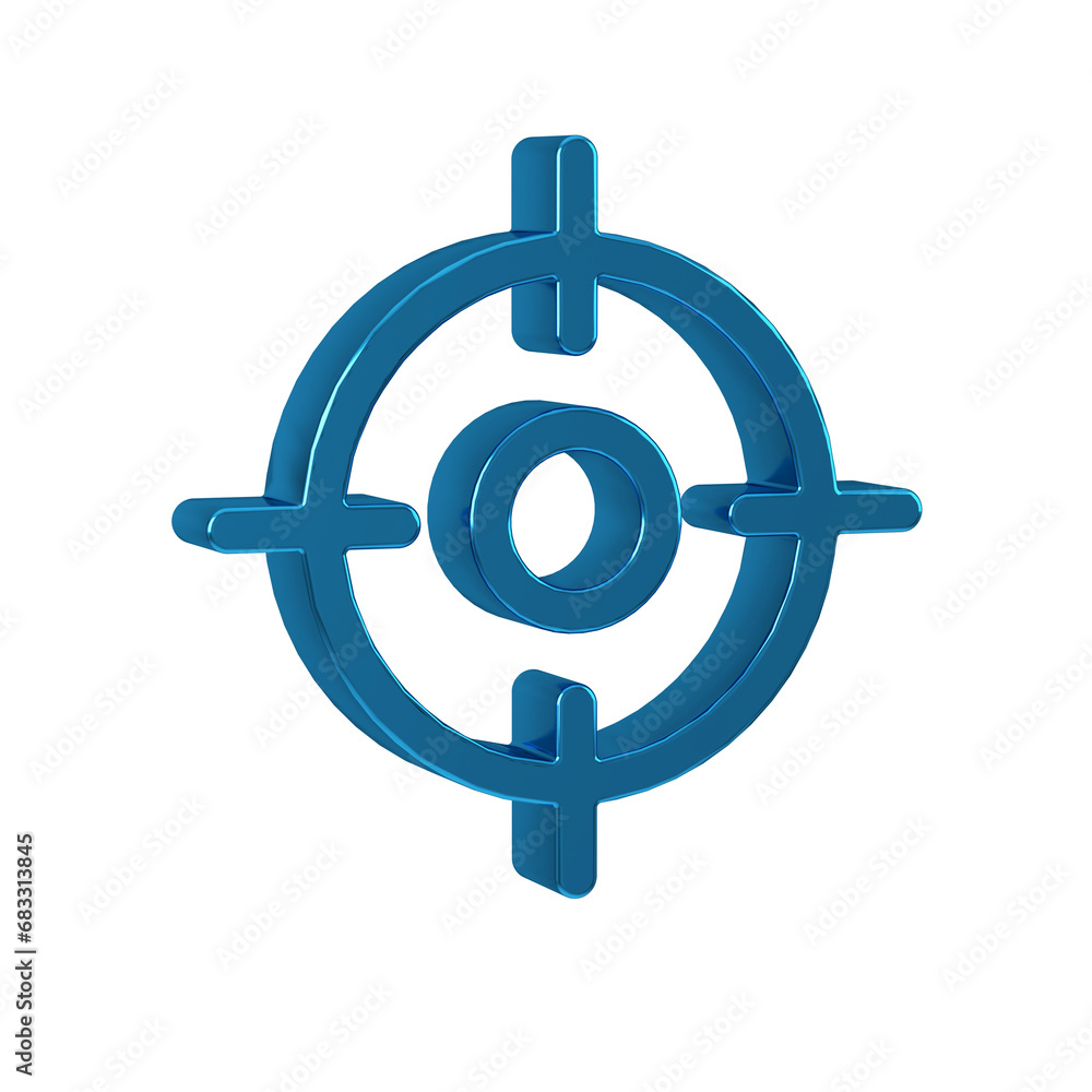Blue Target sport icon isolated on transparent background. Clean target ...