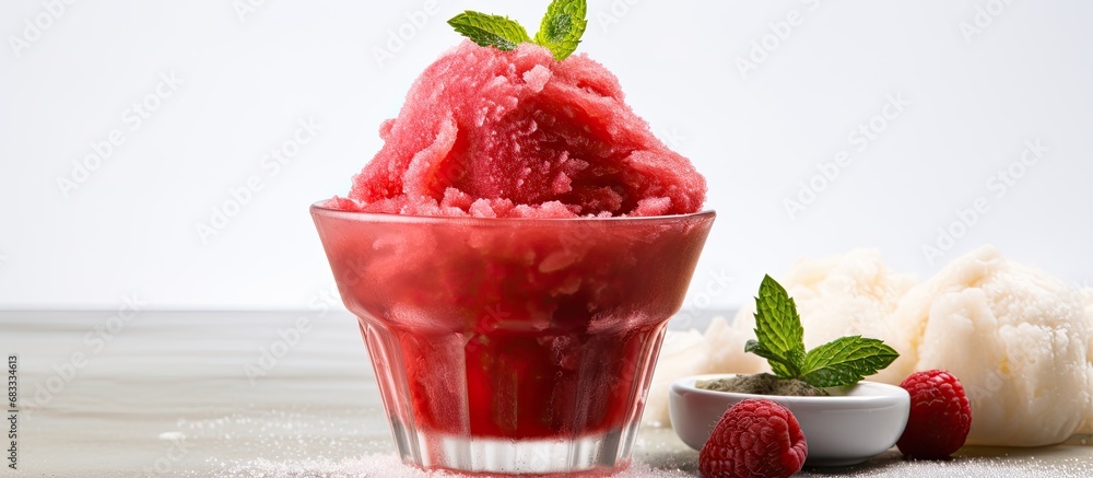 Red slush drink with natural juice isolated on white background Perfect ...