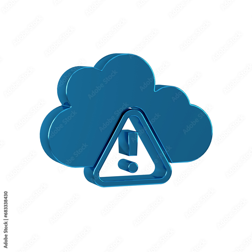 Blue Storm warning icon isolated on transparent background. Exclamation ...