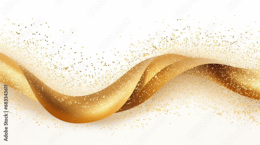 Gold glitter curve wave isolated white background Stock Illustration ...