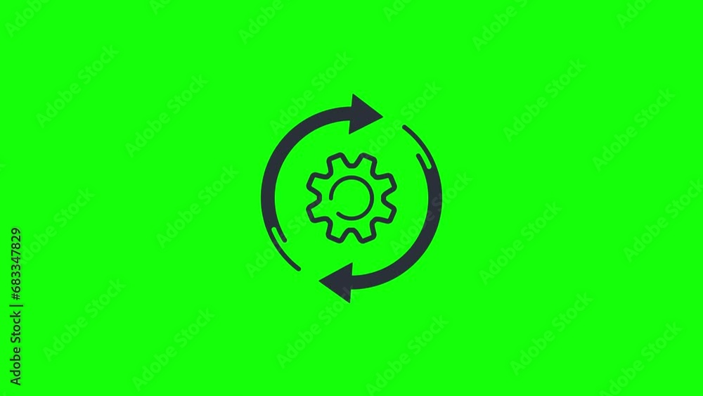 Adapt to change. Loading or waiting symbol. Animated icon on a green ...