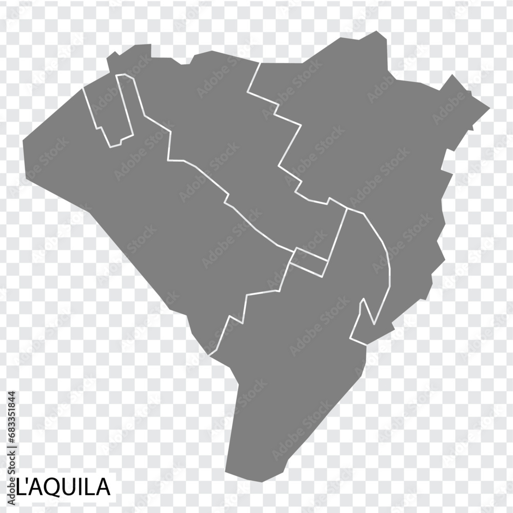 High Quality map of L'Aquila is a city in Italy, with borders of the districts. Map of L'Aquila ...