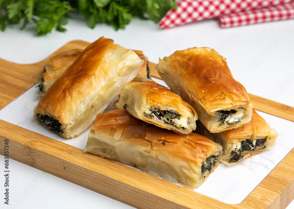 Traditional delicious Turkish food; Handmade Spinach Cheese Pie ...