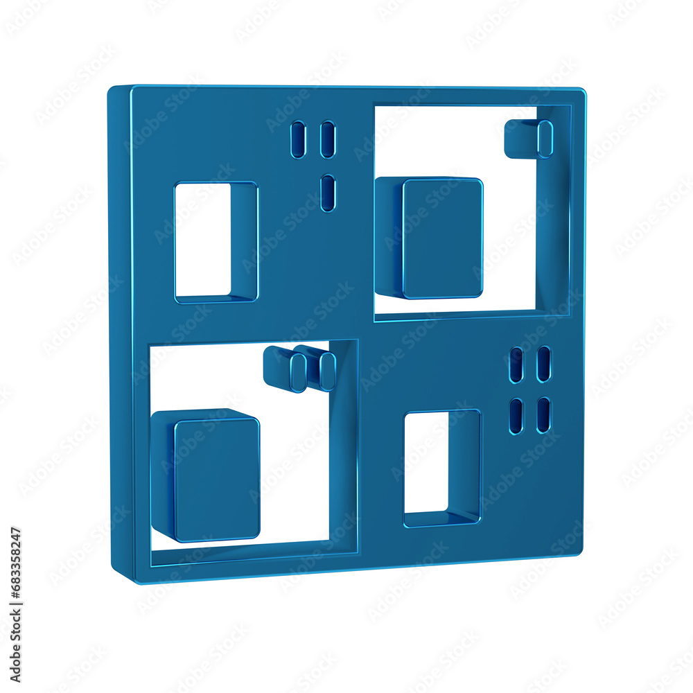 Blue Periodic table of the elements icon isolated on transparent ...