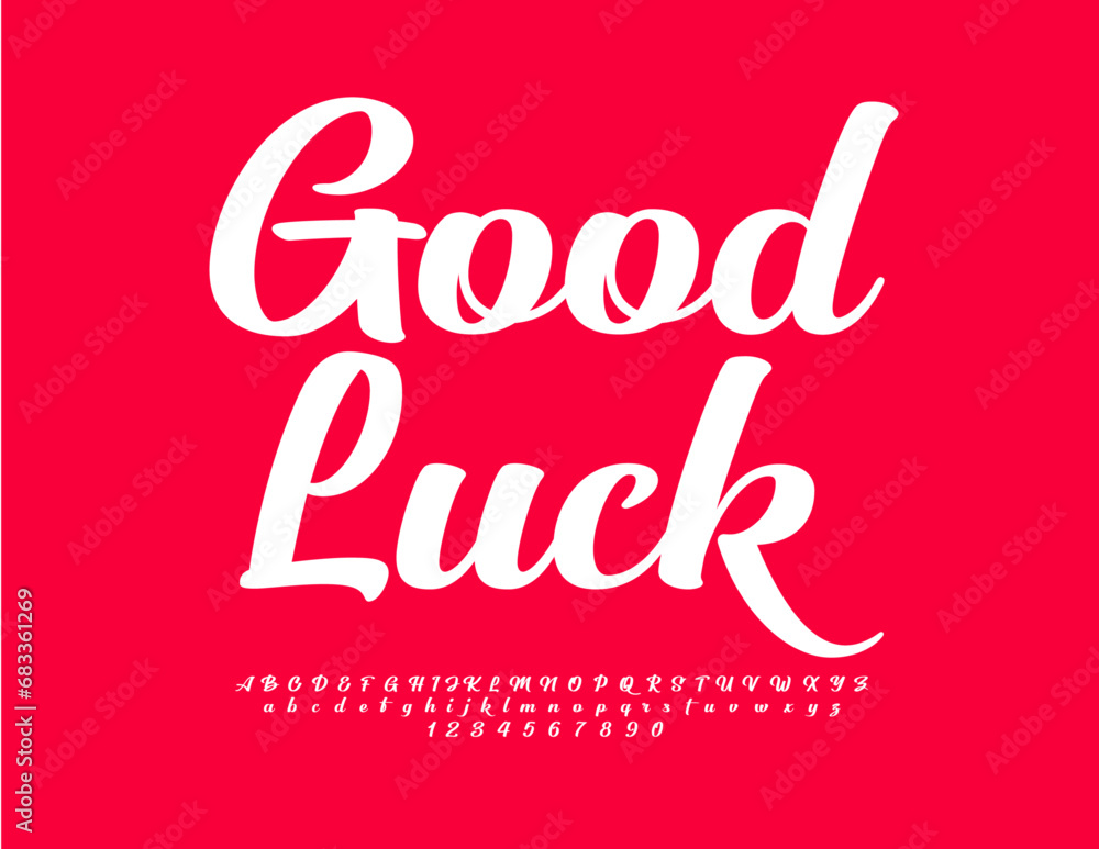 Vector modern card template Good Luck. Elegant Cursive Font. Stylish ...
