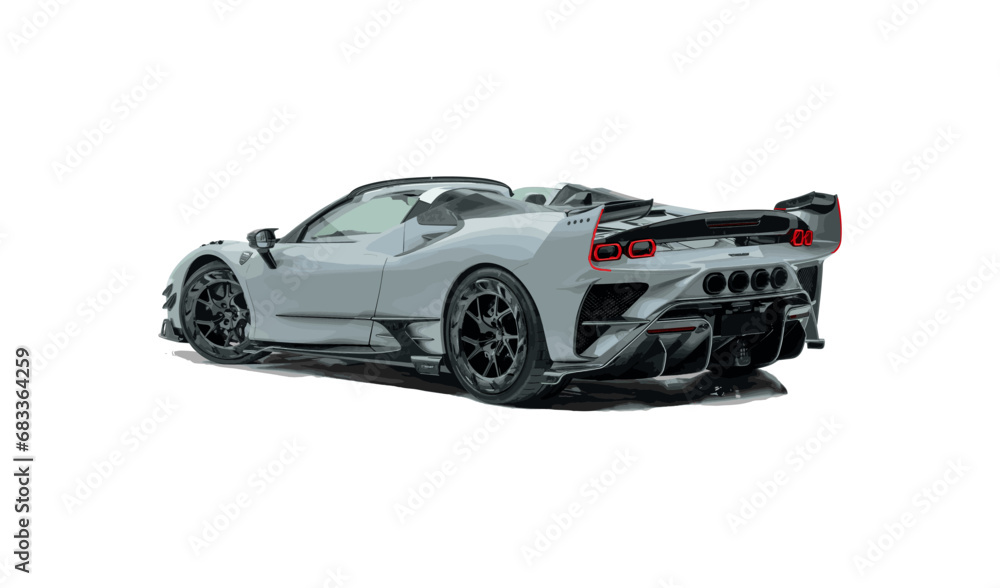 Ferrari sf90 auto. Isolated Ferrari model SF90. Back view. Editorial ...