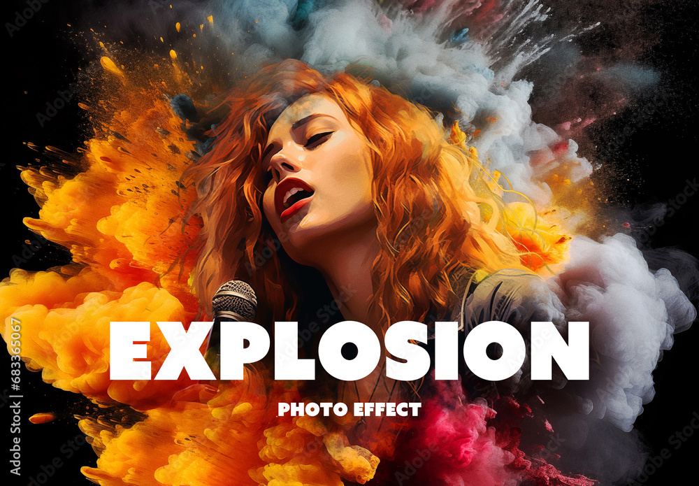 Cinematic Explosion Photo Effect Mockup With Generative AI Preview ...