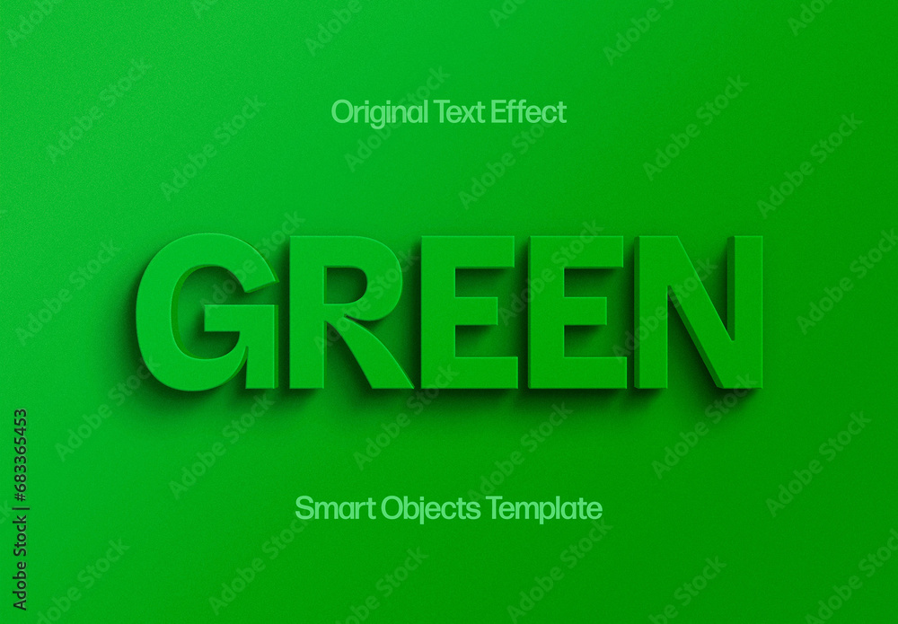 Green 3d Text Effect Mockup Stock Template | Adobe Stock